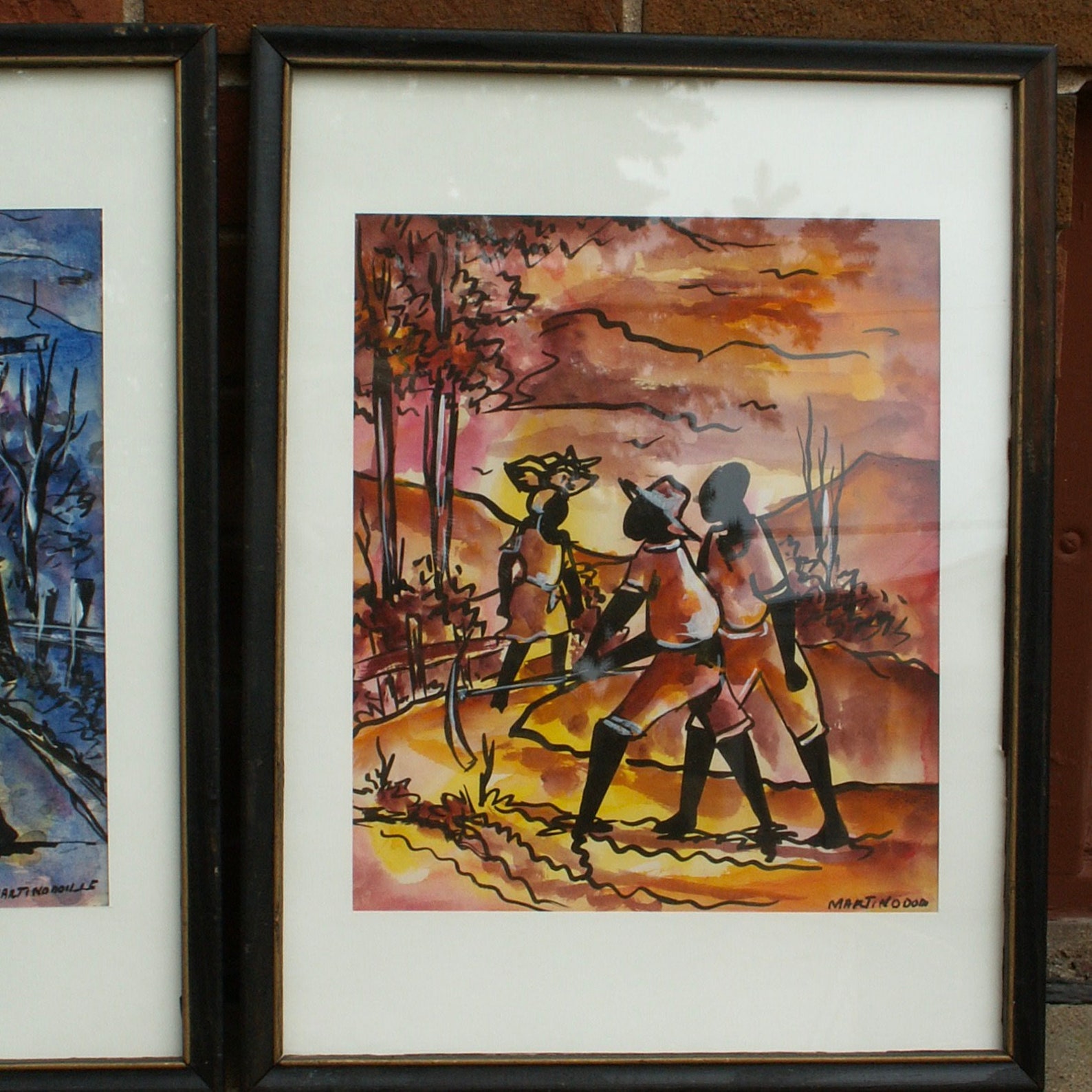 Three Vintage Martino Dorce Haitian Watercolor Mixed Media Paintings - Etsy