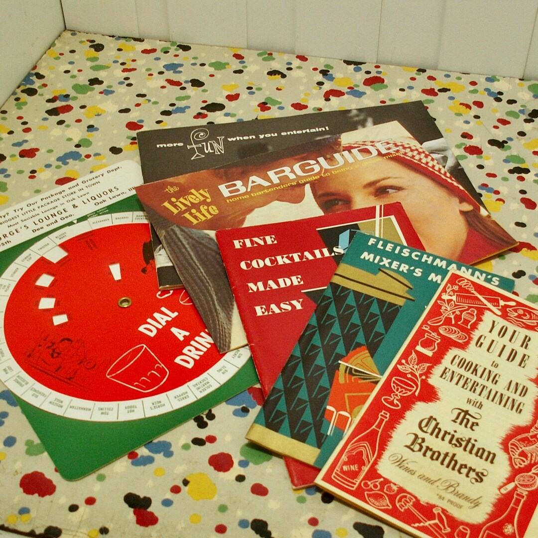 Vintage Dial A Drink Recipe Wheel Advertising Card and 5 Assorted ...