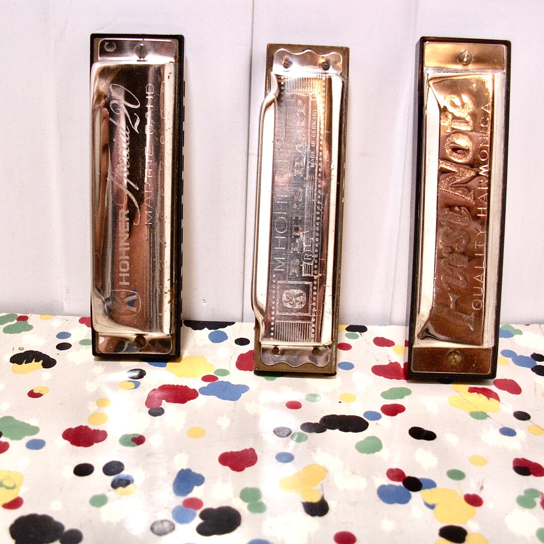 Three Vintage Harmonicas - Etsy