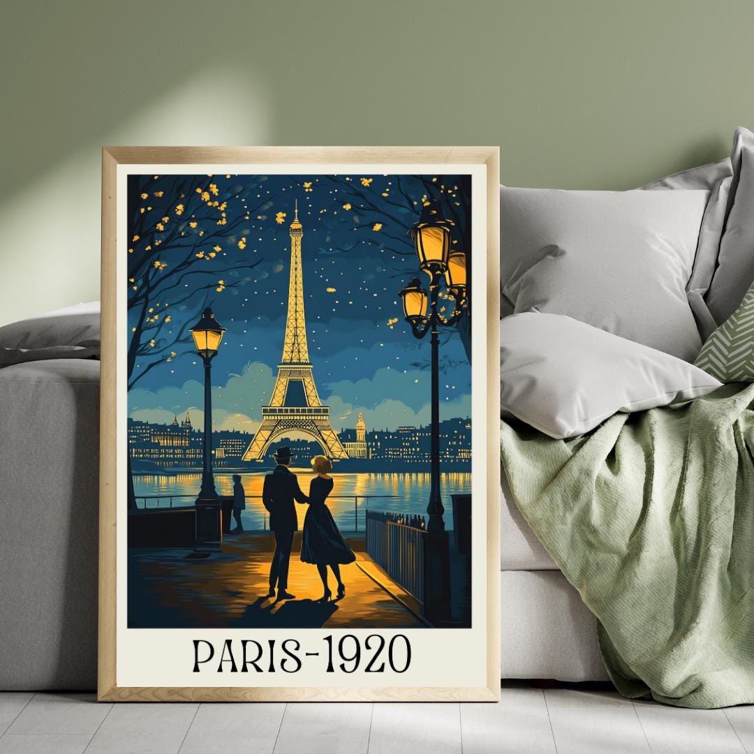 Retro Paris Wall Poster - Vintage Paris Wall Art - History Prints ...