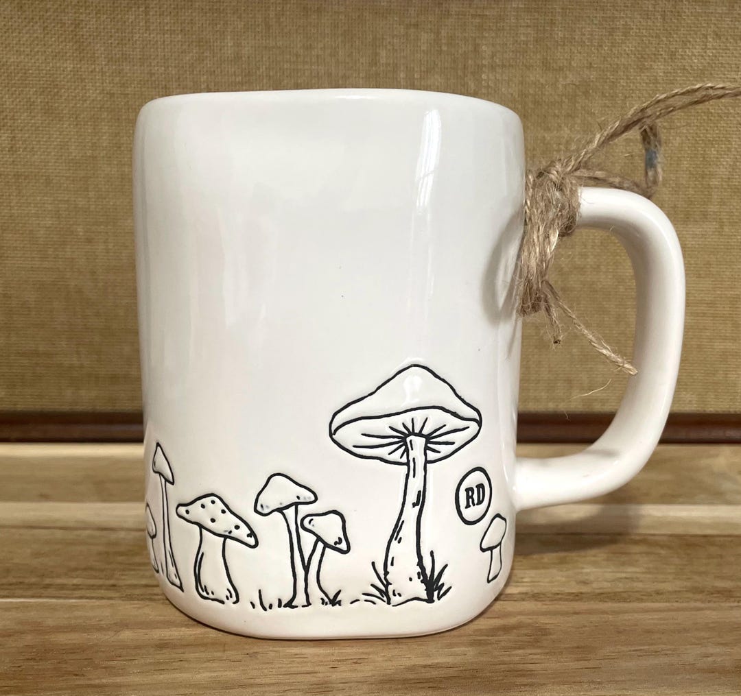 Rae Dunn Artisan Collection Pottery Coffee Mug- Charming Mushroom Print ...