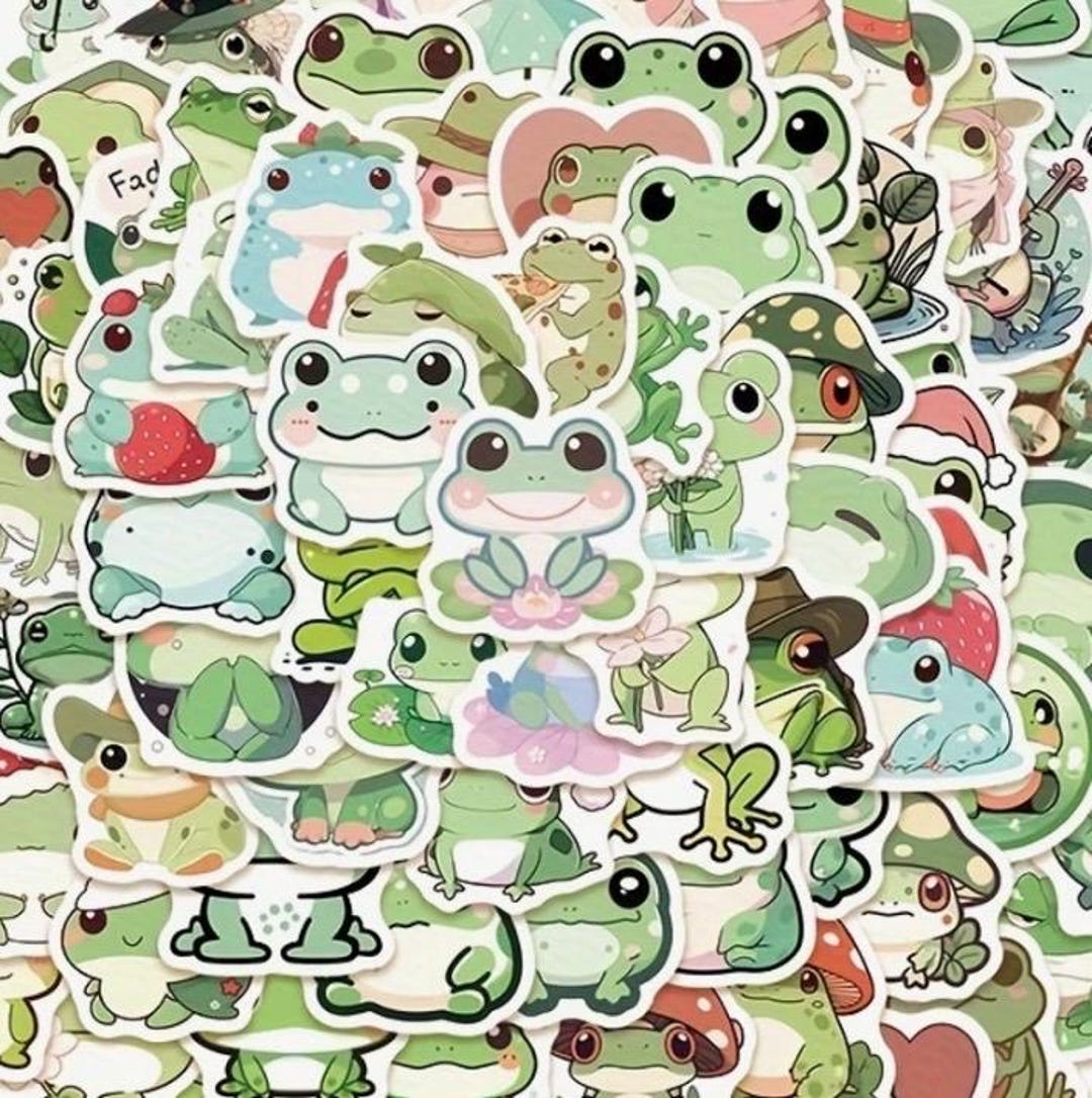 10 Pack Frog Cartoonthemed Vinyl Stickers- Great for Laptops ...