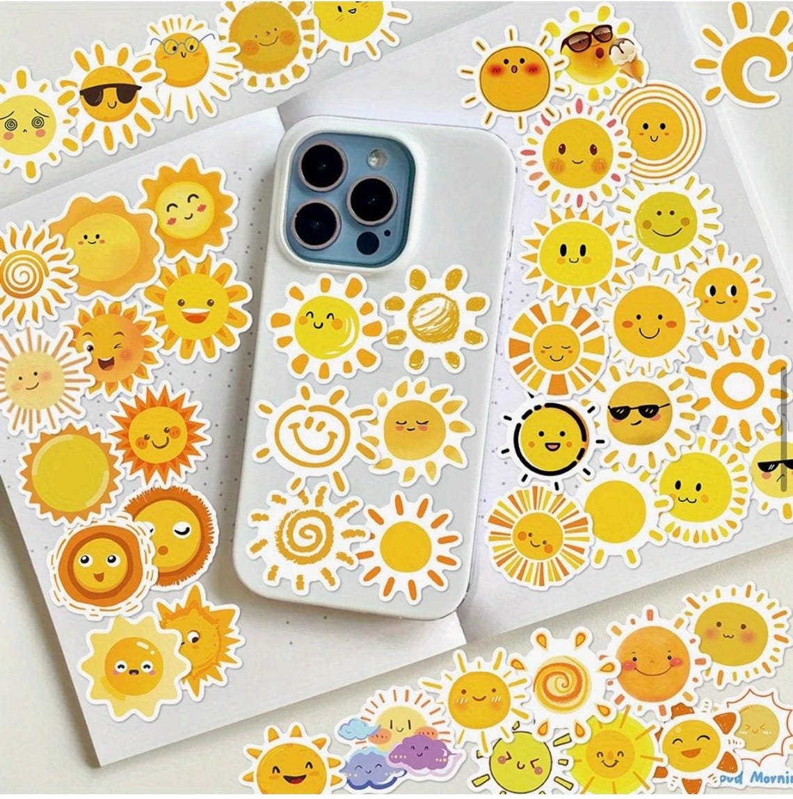 10 Pack Sunny Themed Vinyl Stickers- Great for Laptops, Stationery ...