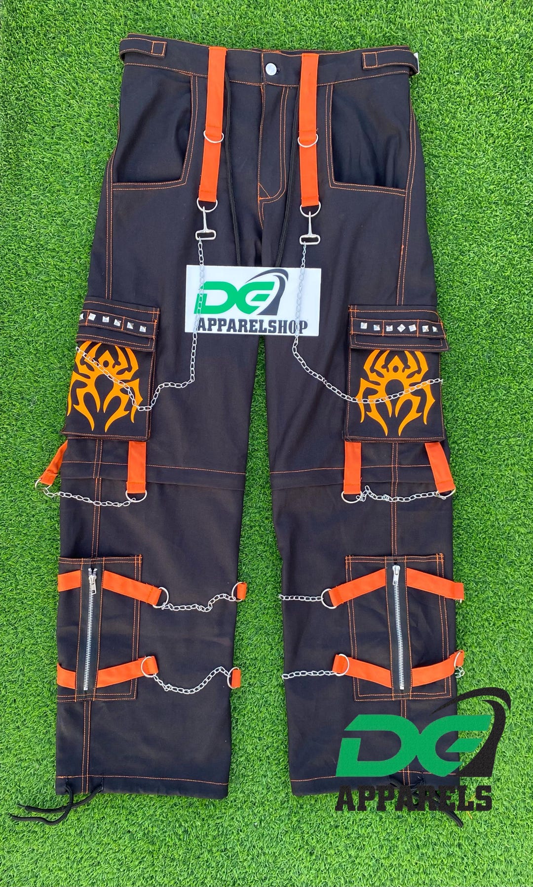 Men's Spider Pants Cyberpunk Pants Straps Chain Pants Gothic Pants ...