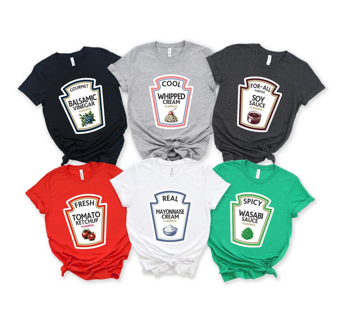 Group Condiments Matching T-shirt, Funny Christmas Costume Shirt ...