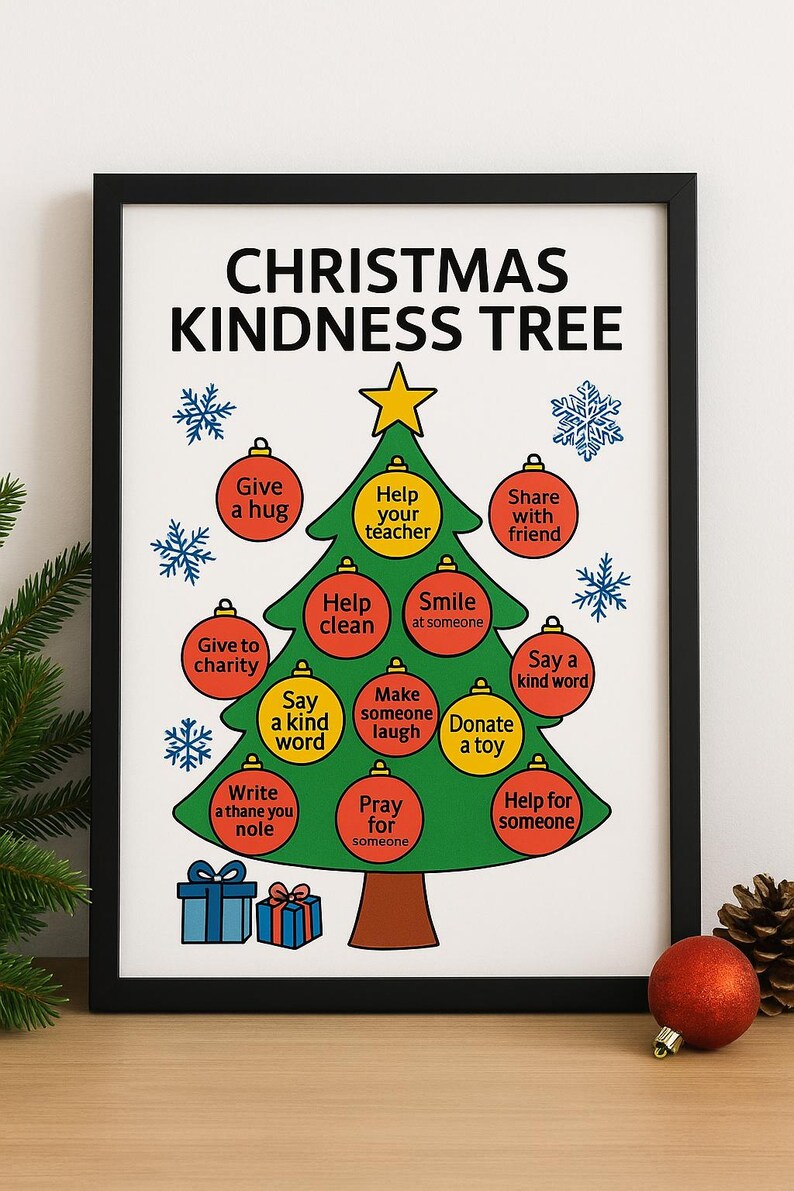 Christmas Kindness Tree Printable | Kids Christmas Coloring & Activity ...