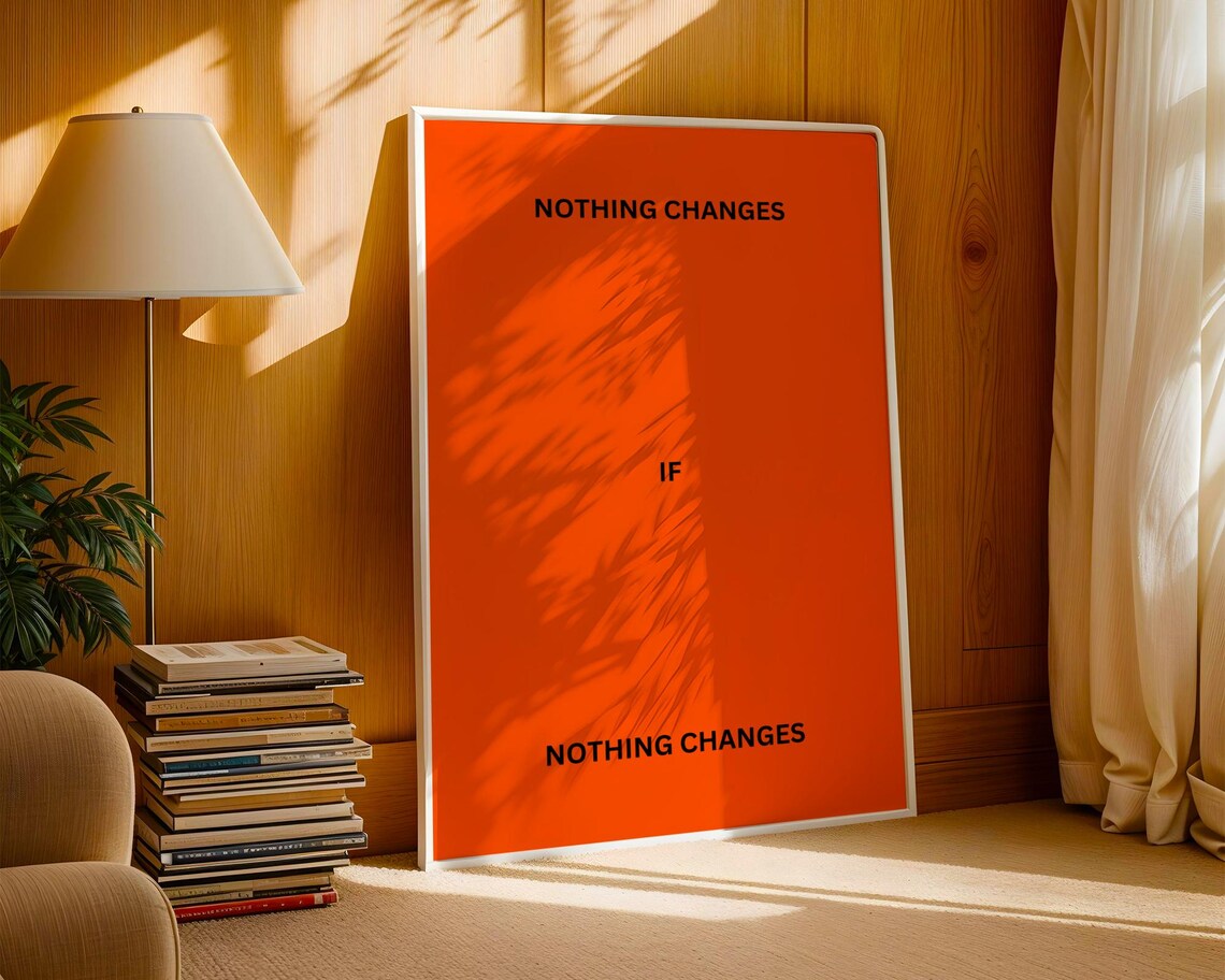Bold Motivational Wall Art | Orange Aesthetic Quote Print | Modern ...
