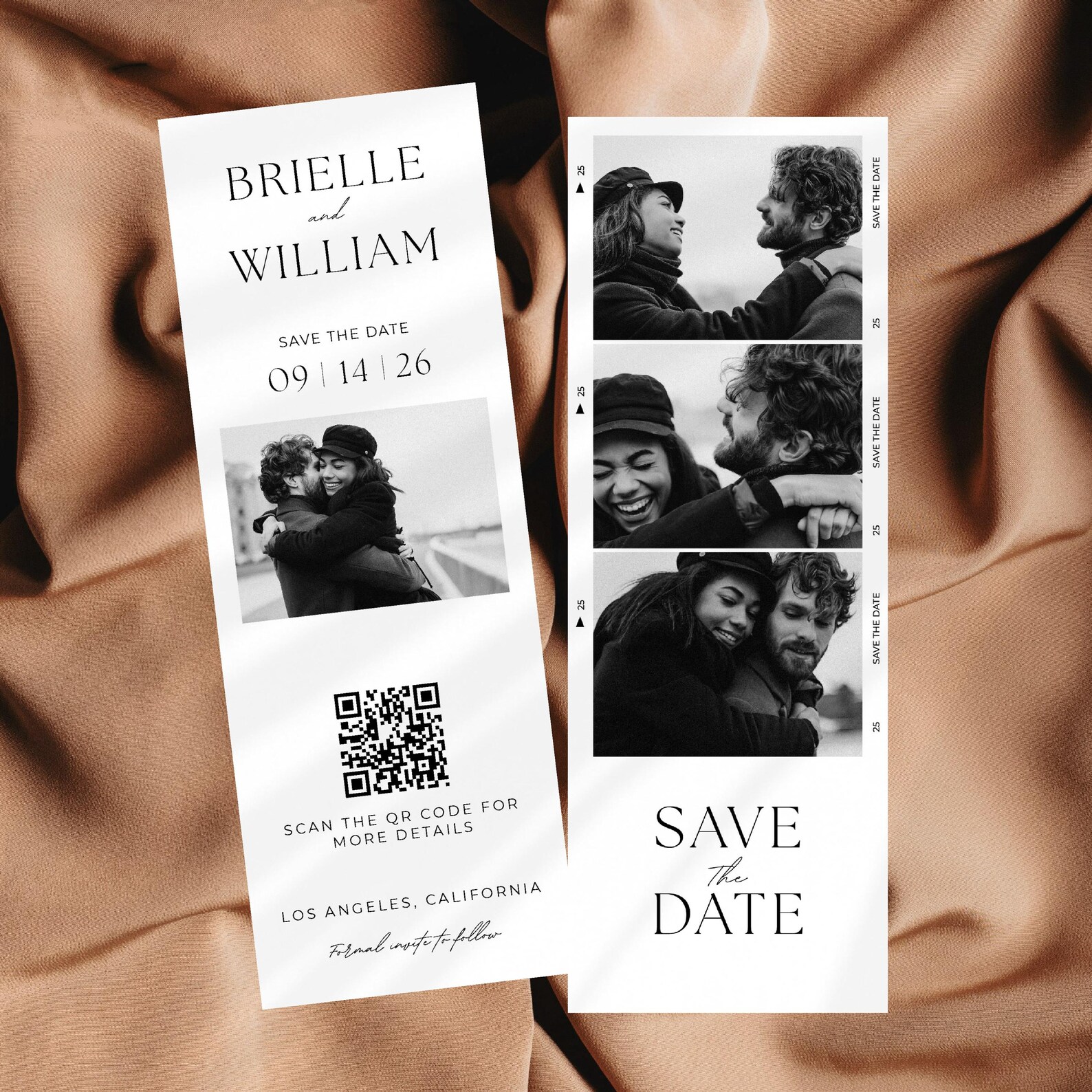 Kodak-style Save the Date Template | Photo Booth, QR Code (canva ...