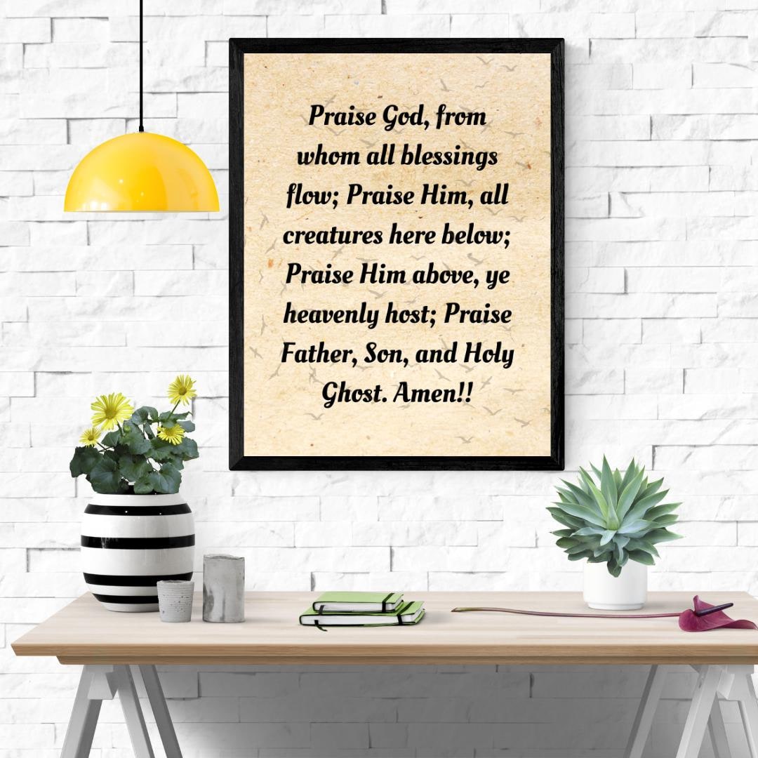 Praise God Doxology Wall Art Printable – Christian Hymn Poster ...
