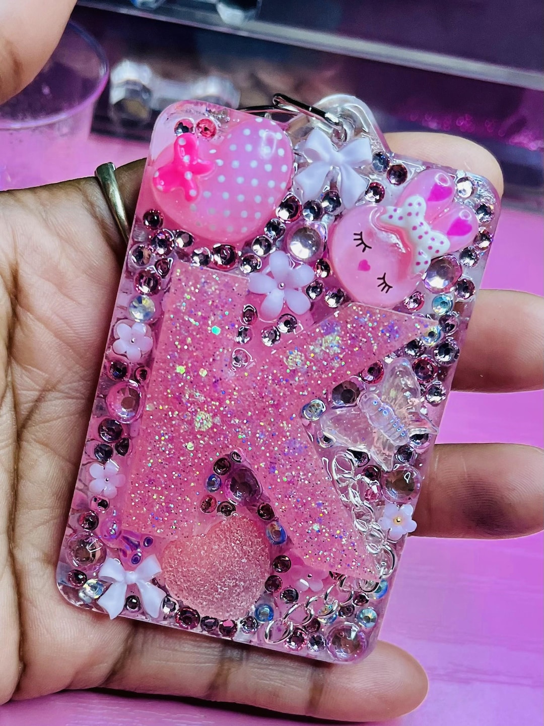 Pink Junk Keychain - Etsy