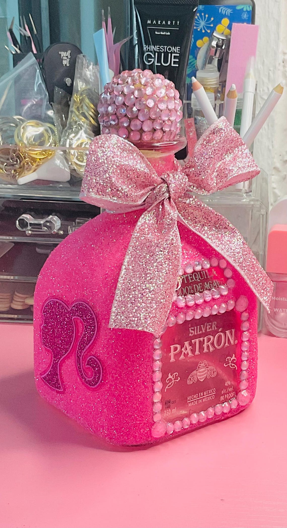 Pink Glam Bling Patron Bottle(any Liquor) - Etsy
