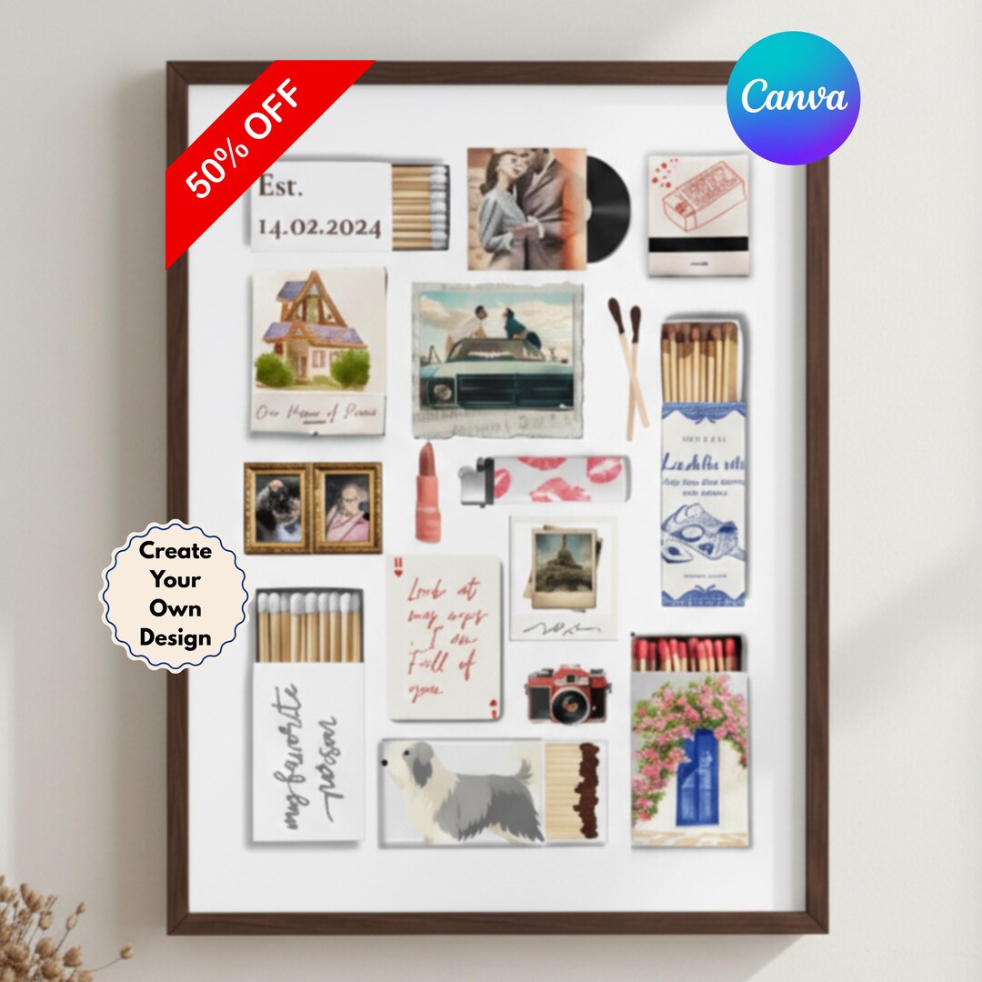 Printable Matchbook Poster Template | Editable Matchbox Design | Custom ...