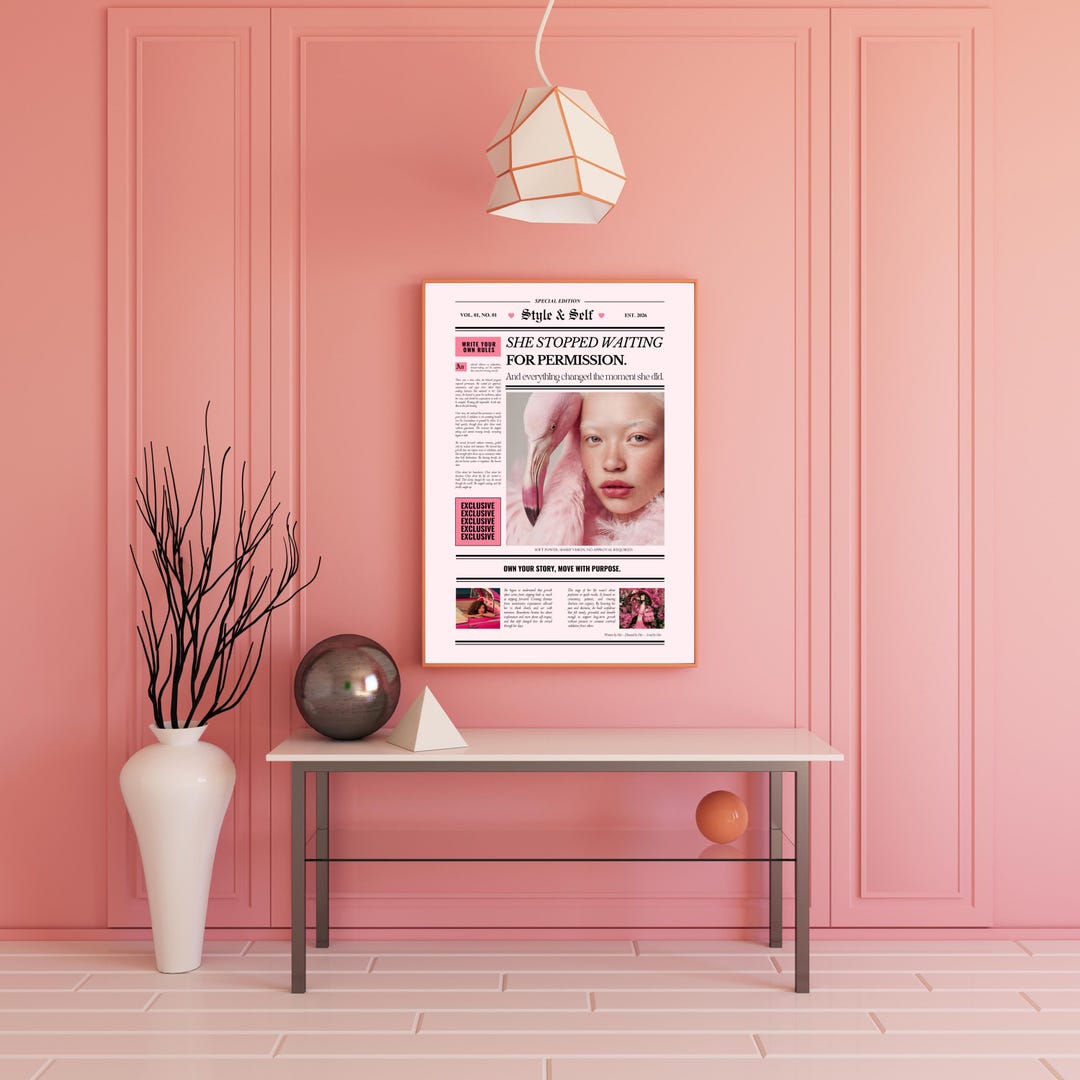 Trendy Newspaper Wall Art Print | Editable Editorial Fashion Poster ...
