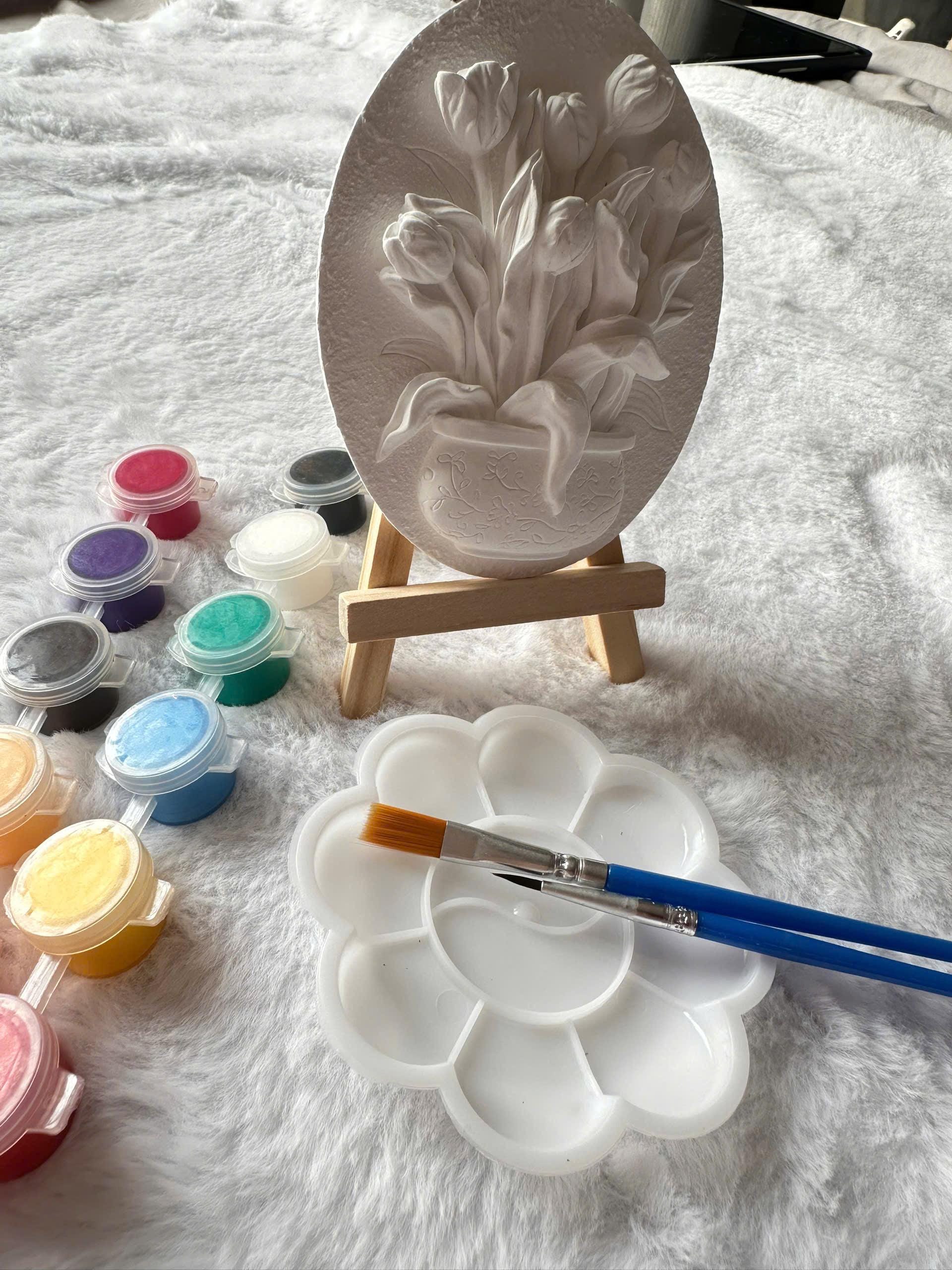 DIY 3D Tulip Flower Painting Kit – Coloring Tulip, Plaster Art Canvas ...