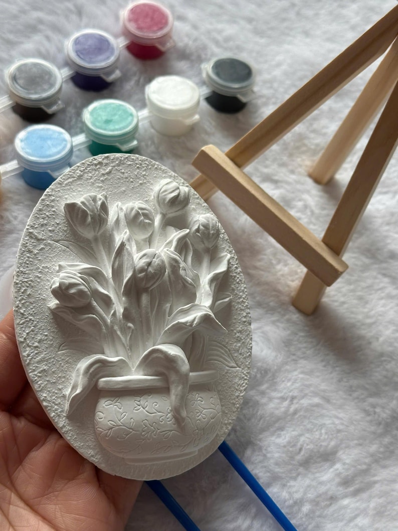 DIY 3D Tulip Flower Painting Kit – Coloring Tulip, Plaster Art Canvas ...