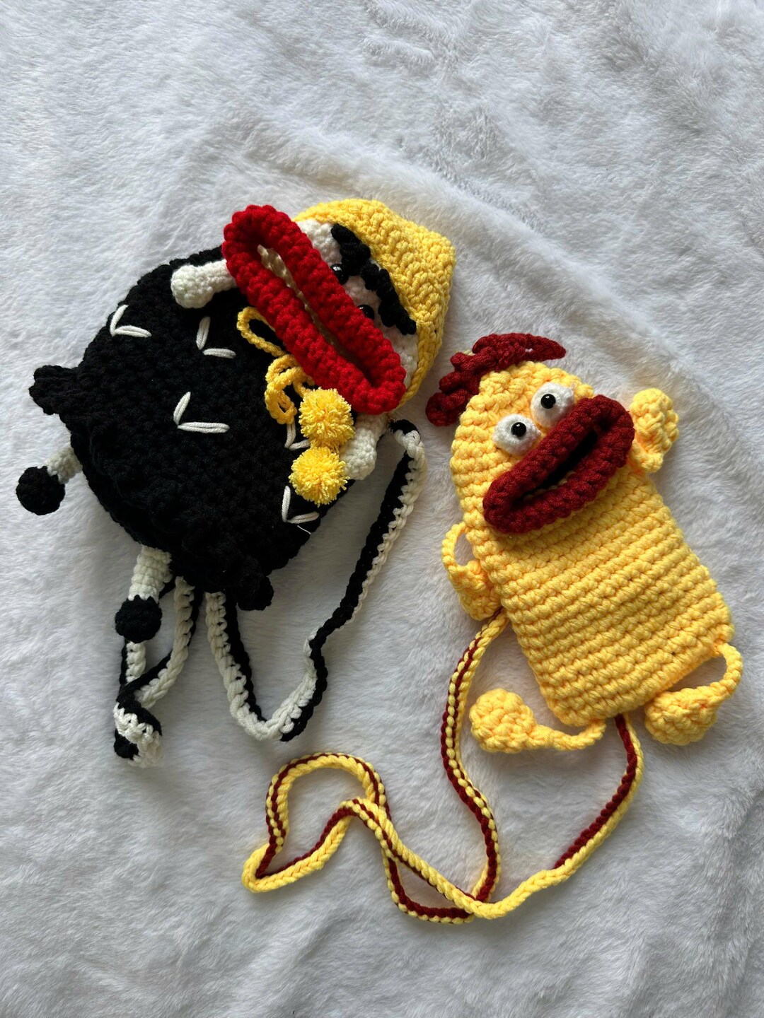 Handmade Crochet Crossbody Bag – Cute Quirky Character Purse – Unique ...