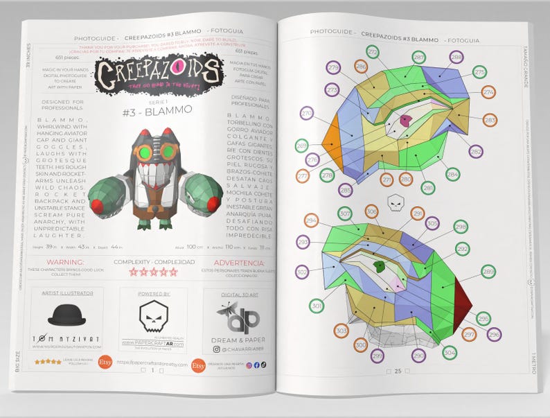 Plantilla De Papercraft 3D De Horror - Creepazoids #3 Blammo - Archivos ...