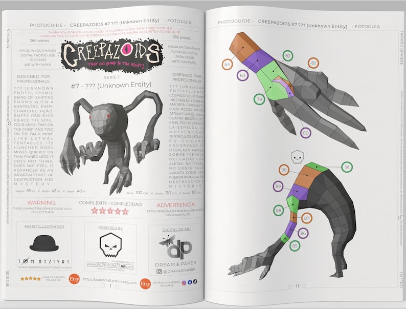 Papercraft 3D Horror Template - Creepazoids #7 - ??? (unknown Entity ...