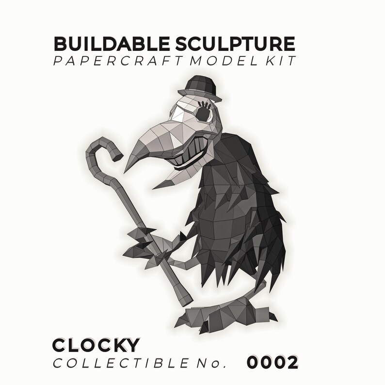 3D Papercraft Horror Sculpture Dark Art Collectible – Creepazoid CLOCKY ...