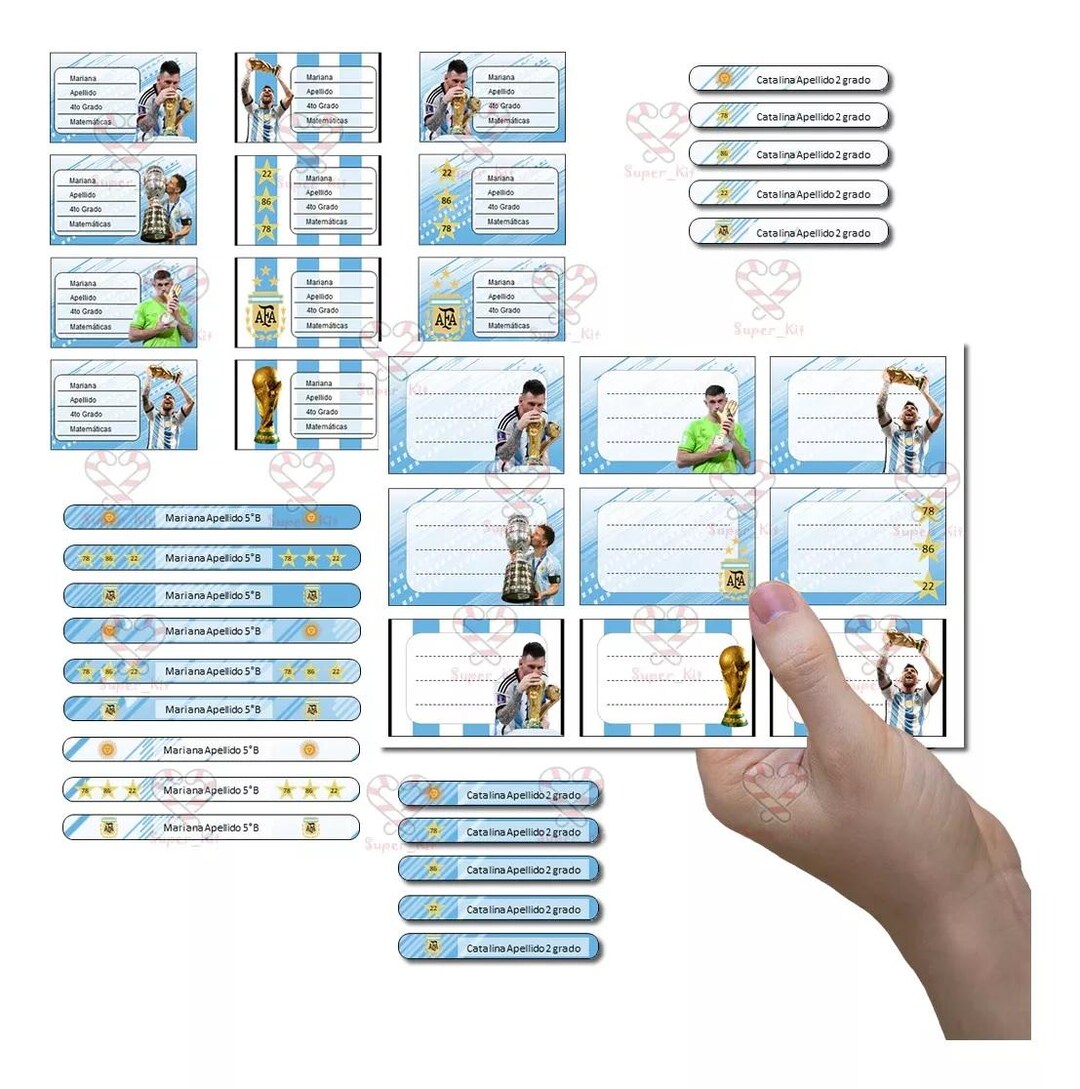 Printable School Labels Argentina Messi Editable - Etsy