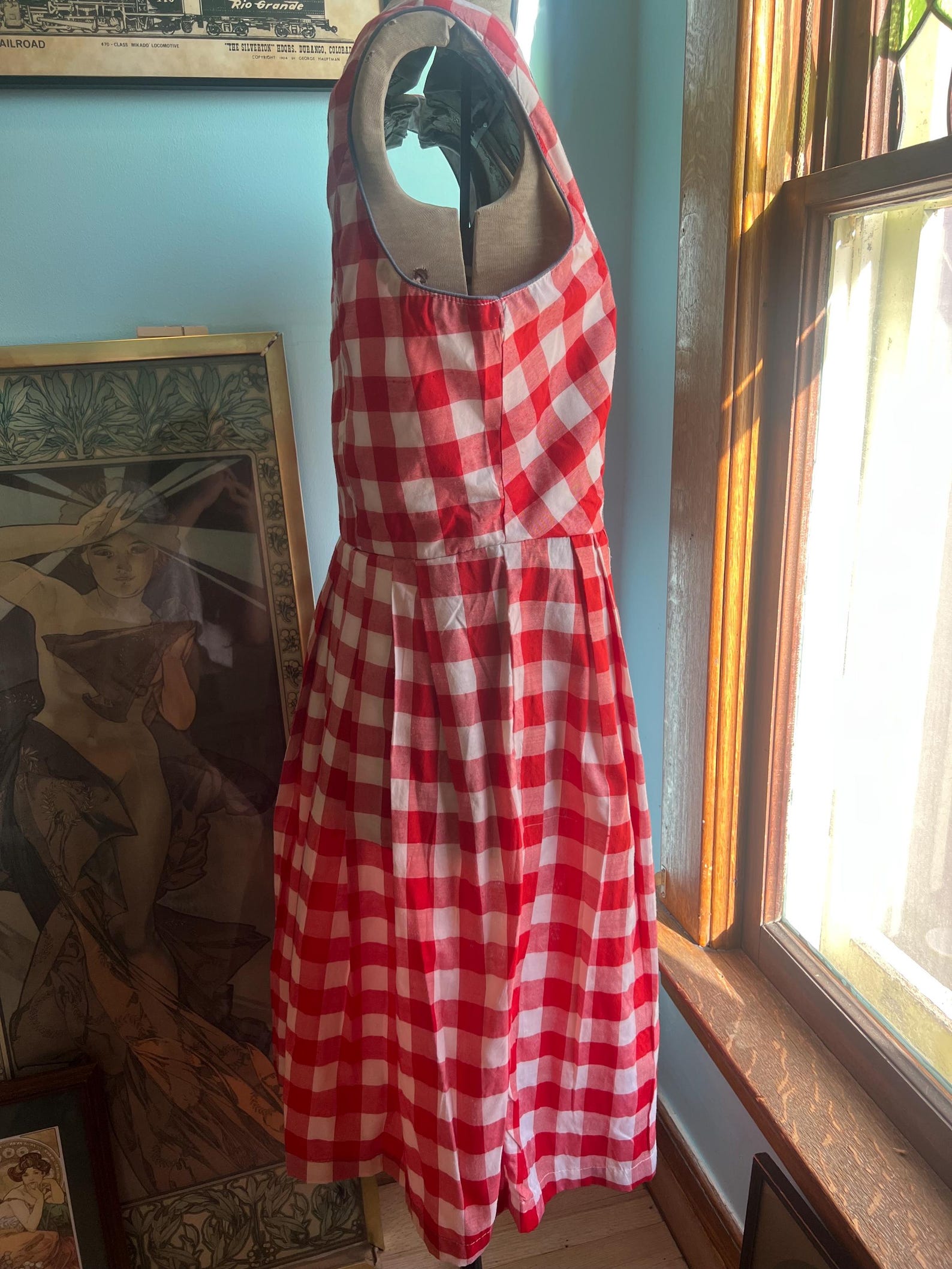 Vintage Red Gingham Pinafore Sun Dress - Etsy