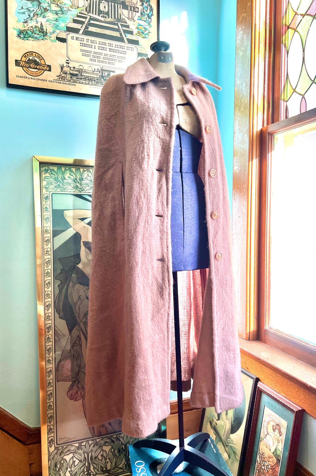 50s French Long Cape Poncho - Etsy