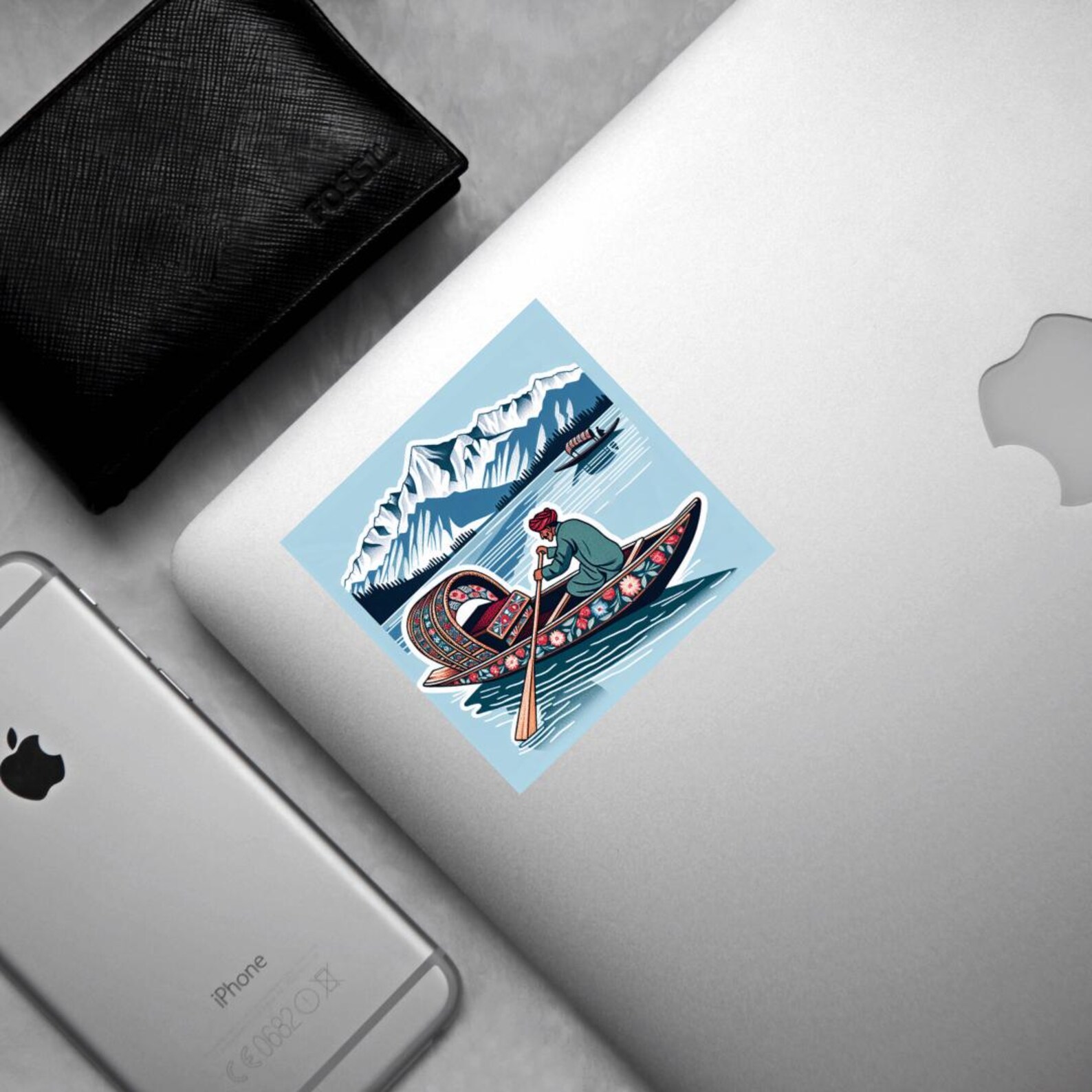 Kashmir Culture Kiss-cut Stickers, Jammu, Mountains, Boat, Shikaras ...