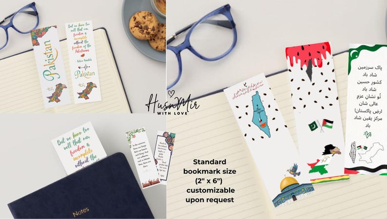 Custom Digital Bookmarks | Pakistan & Palestine Theme | Personalized ...
