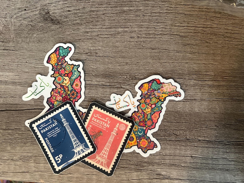 Pakistani Map & Stamp Stickers – Vintage Desi Vinyl Decals - Etsy