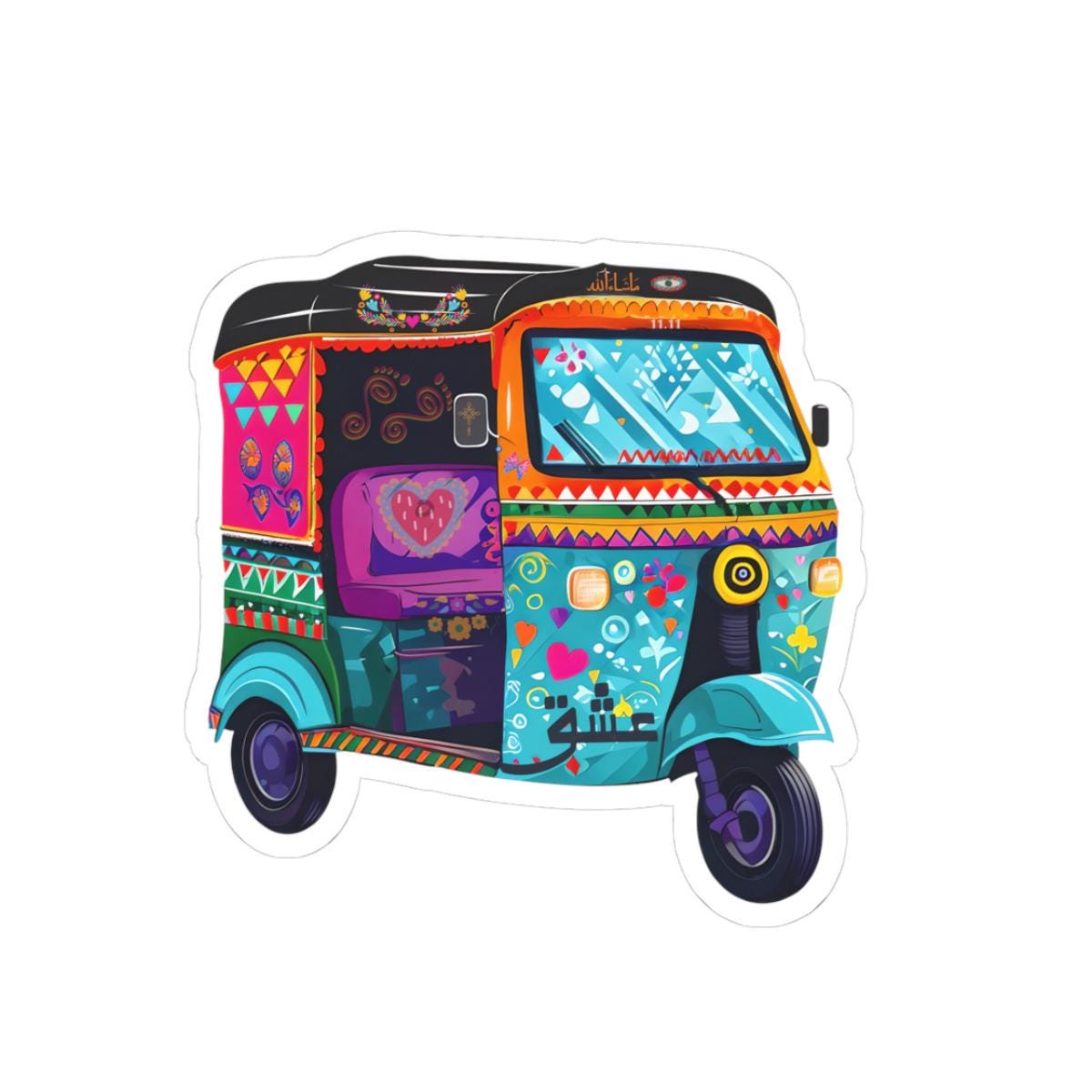 Pakistan Truck Art Sticker: Auto Rickshaw, Urdu Calligraphy Decal - Etsy