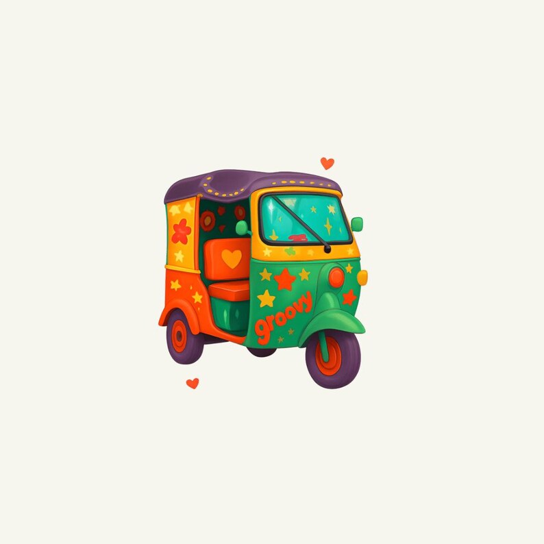 Pakistan Truck Art Sticker: Desi Tuk Tuk, Vibrant Rickshaw Decal (3x3 ...
