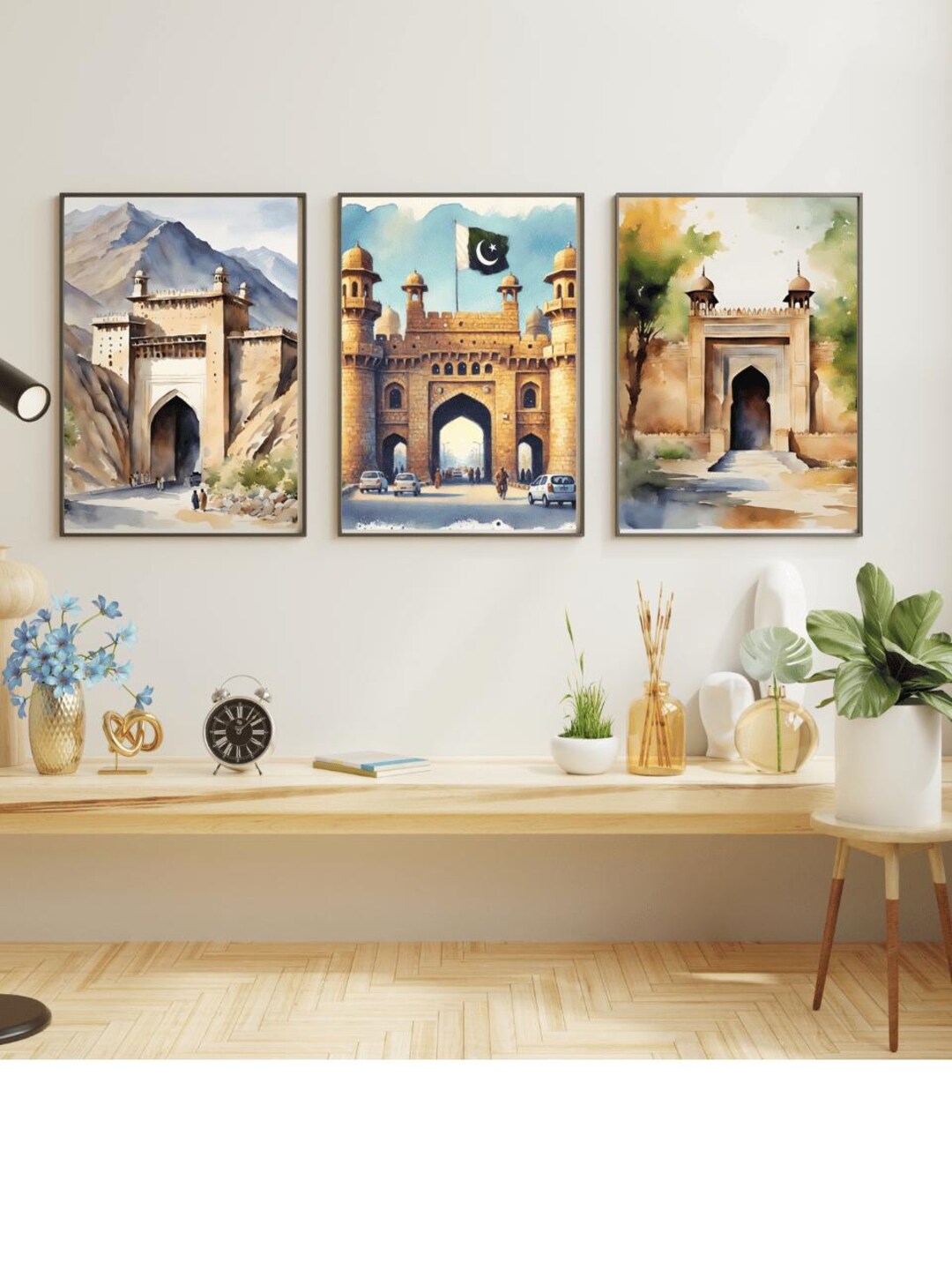 Set of 3 Pakistan Architect Watercolor Paintings-digital Prints ...