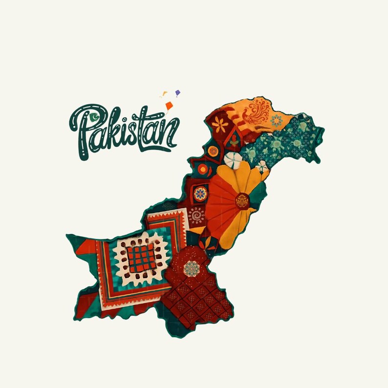 Pakistan Map Sticker: Desi Art, Weatherproof Vinyl Decal - Etsy