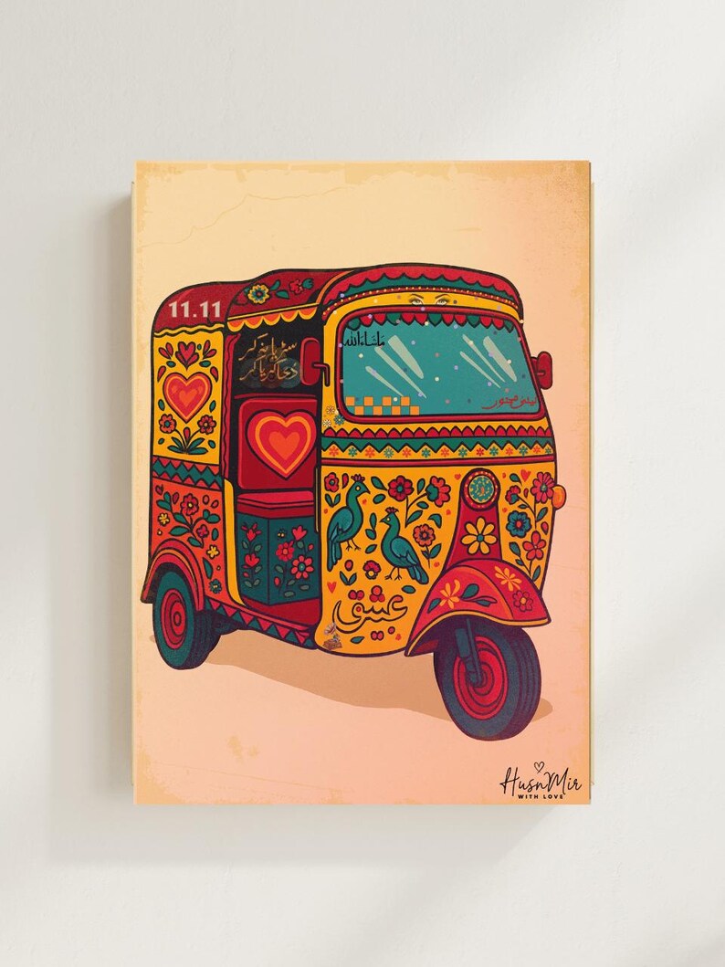 Pakistani Rickshaw Truck Art Print: Retro Y2K Desi Decor (digital ...