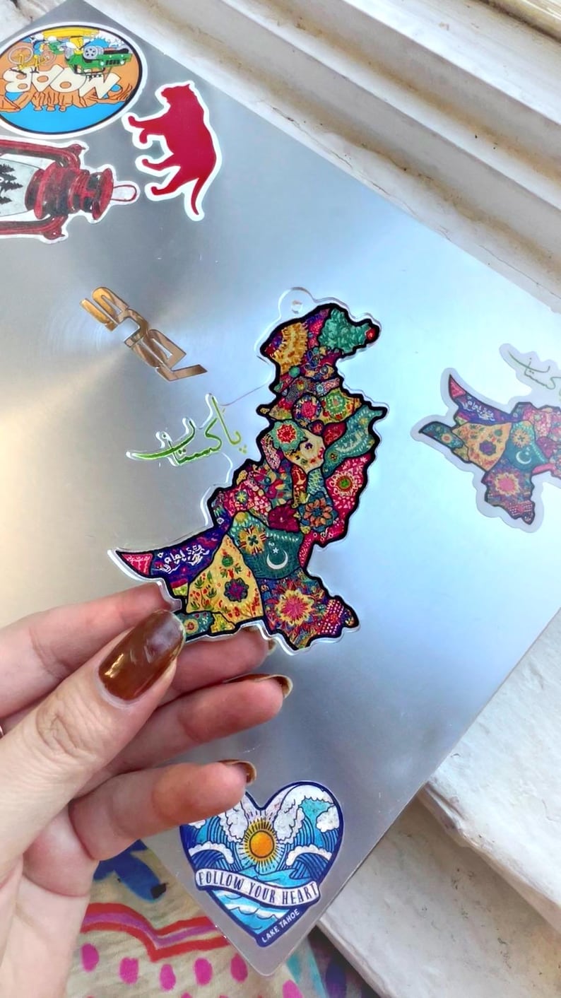 Vibrant Pakistan Map Kiss-cut Sticker, Colorful Decor, Travel Gifts ...