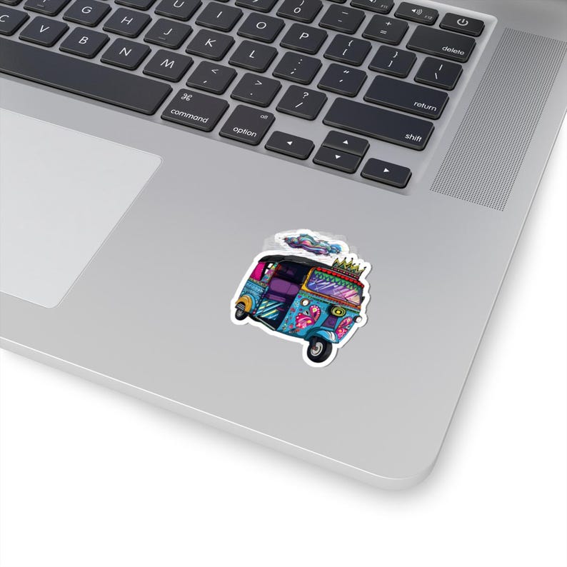 Vibrant Pakistani Auto Rickshaw Kiss Cut Sticker, Tuk Tuk Design ...