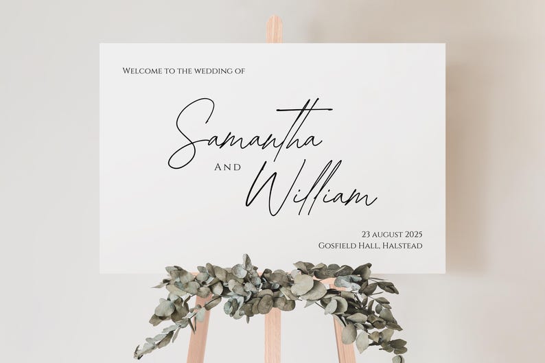 Minimalist Wedding Welcome Sign Template: Editable Canva Design ...