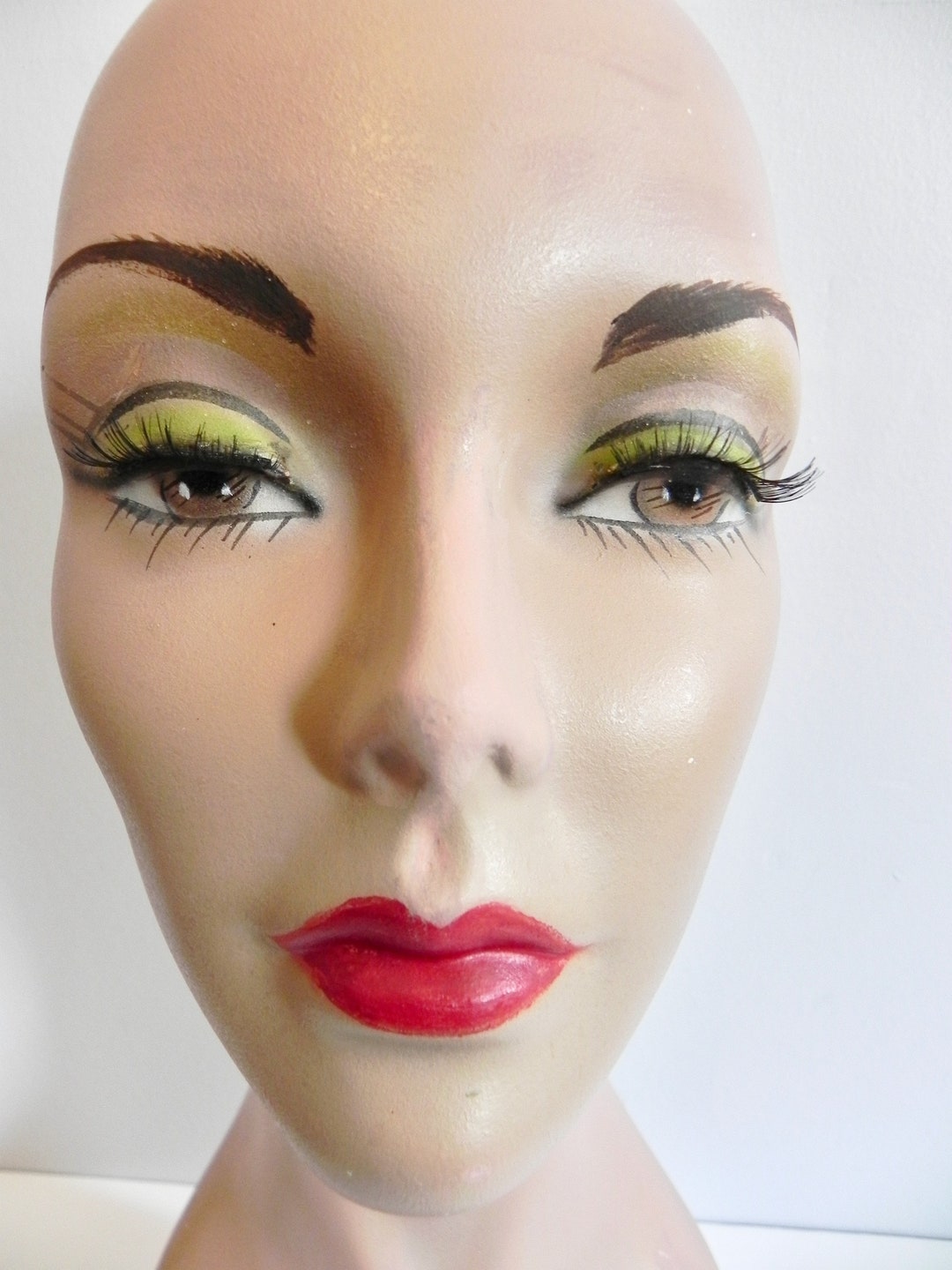 Vintage Mannequin Head 60s Long Neck Long Lashes Wig Head - Etsy