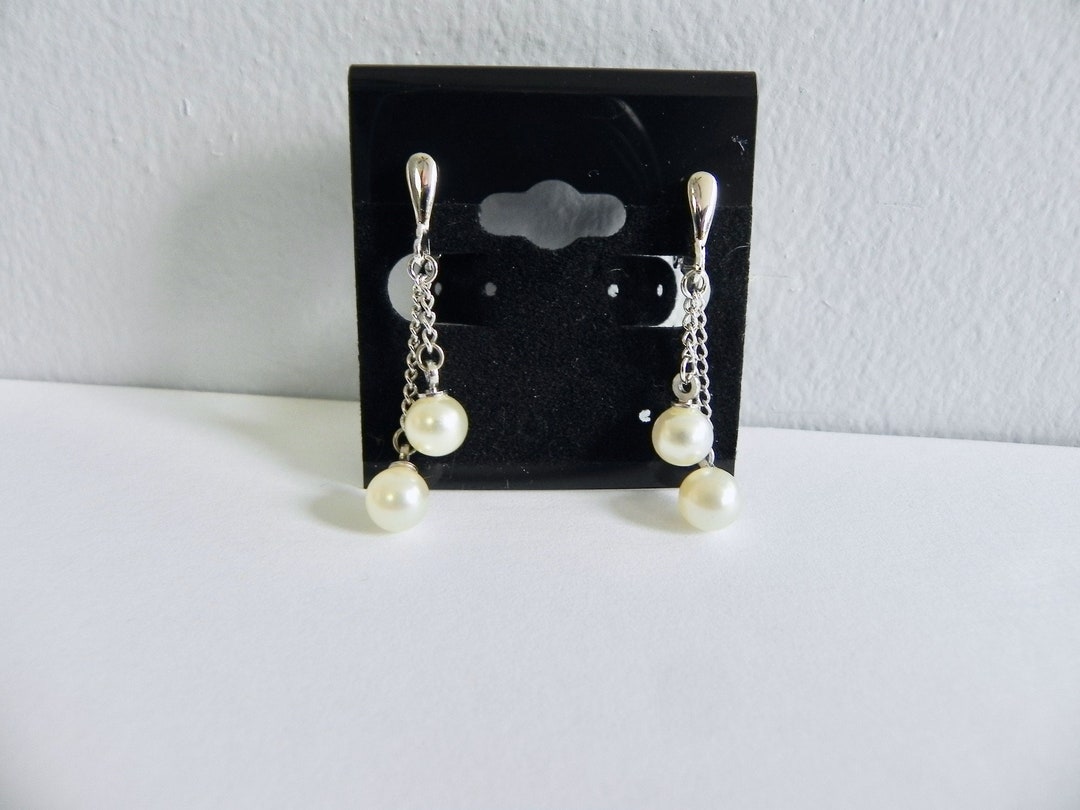 Vintage Trifari Crown 50s Pearl Drop Earrings Pearl Droplet - Etsy