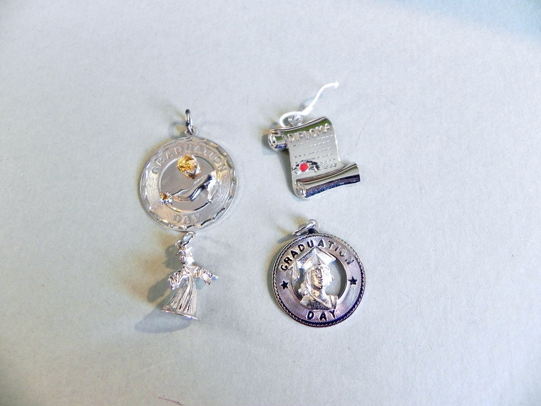 Vintage Sterling Silver Graduation Charms - Etsy