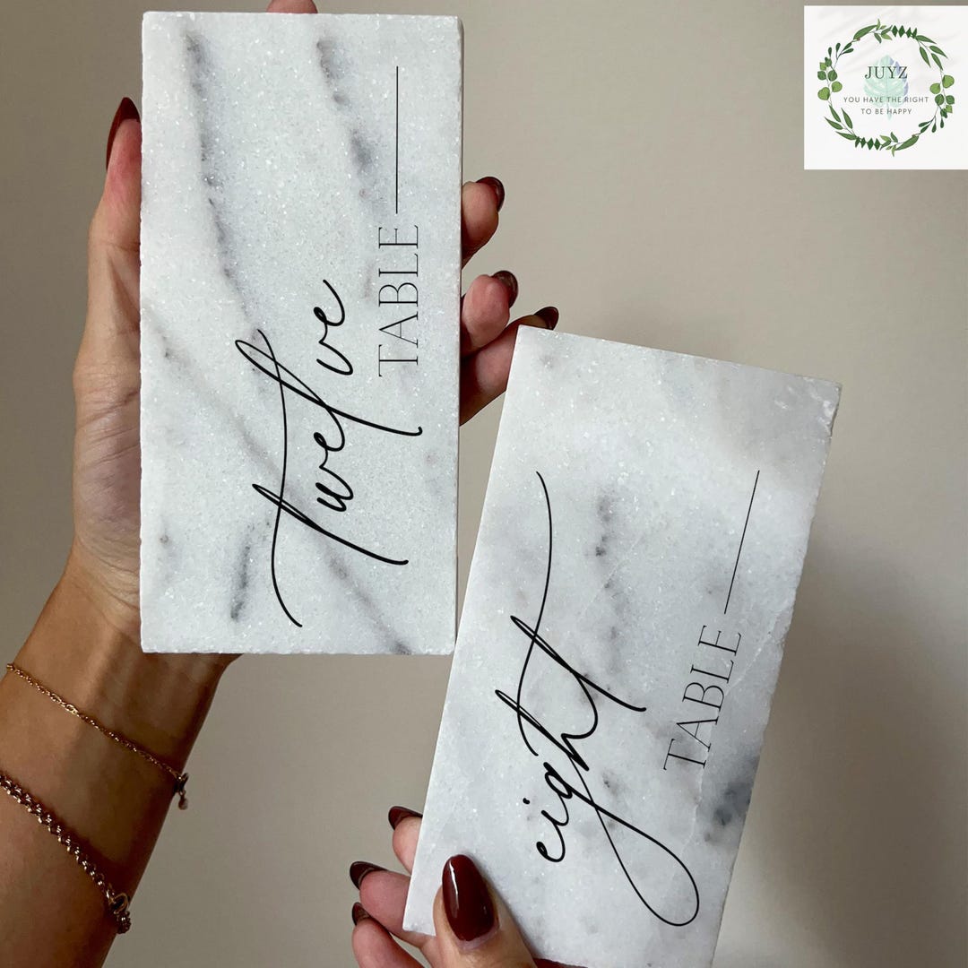 Elegant Marble Table Numbers for Wedding Events Custom Stone Number ...