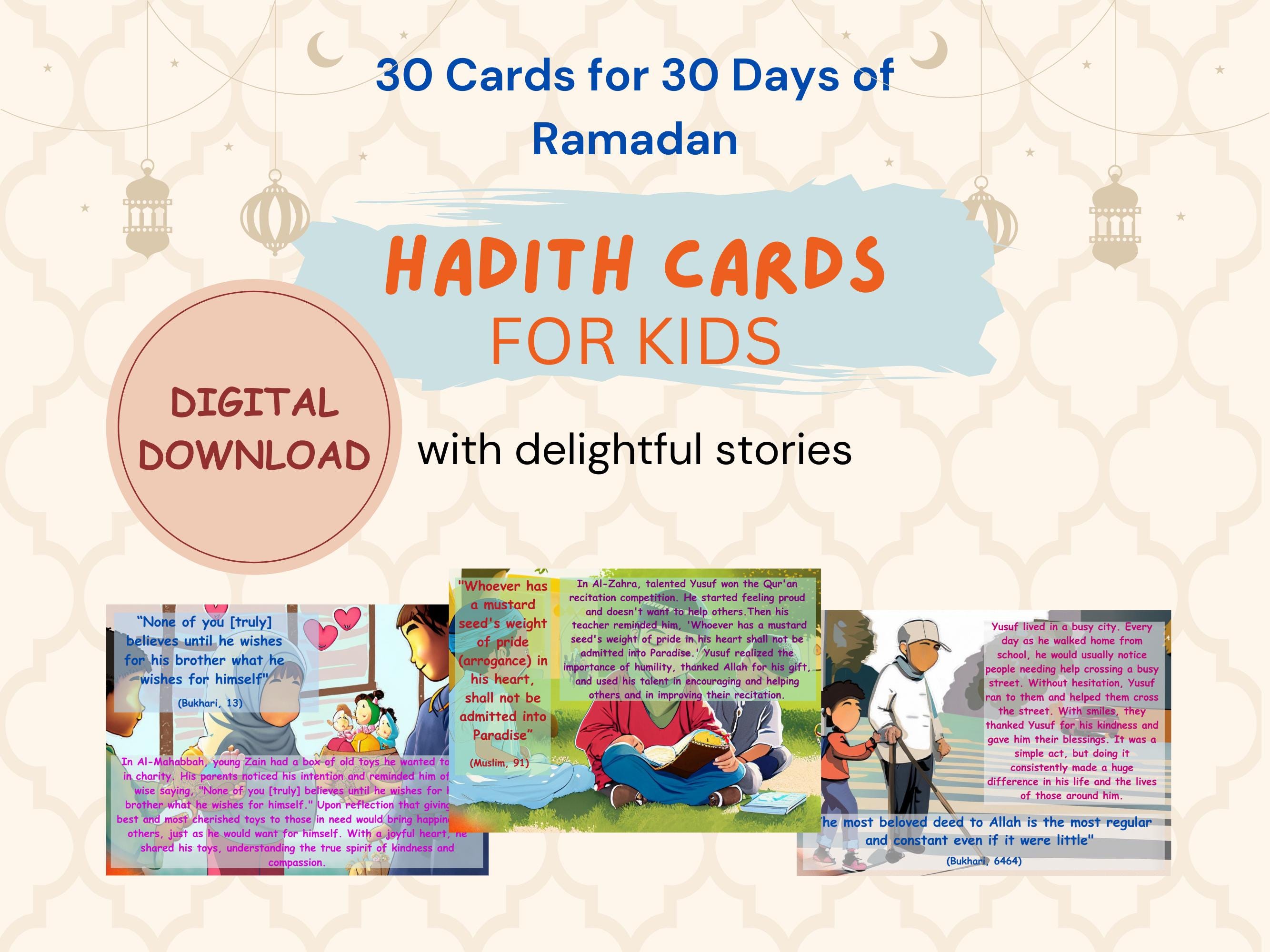 30 Illustrated Hadith Cards for Kids | Islamic Learning | Ramadan ...
