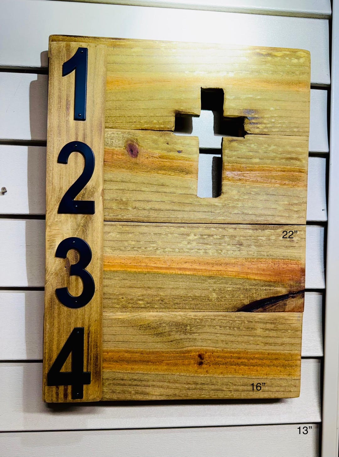Handmade House Number Cross Wall Display - Etsy