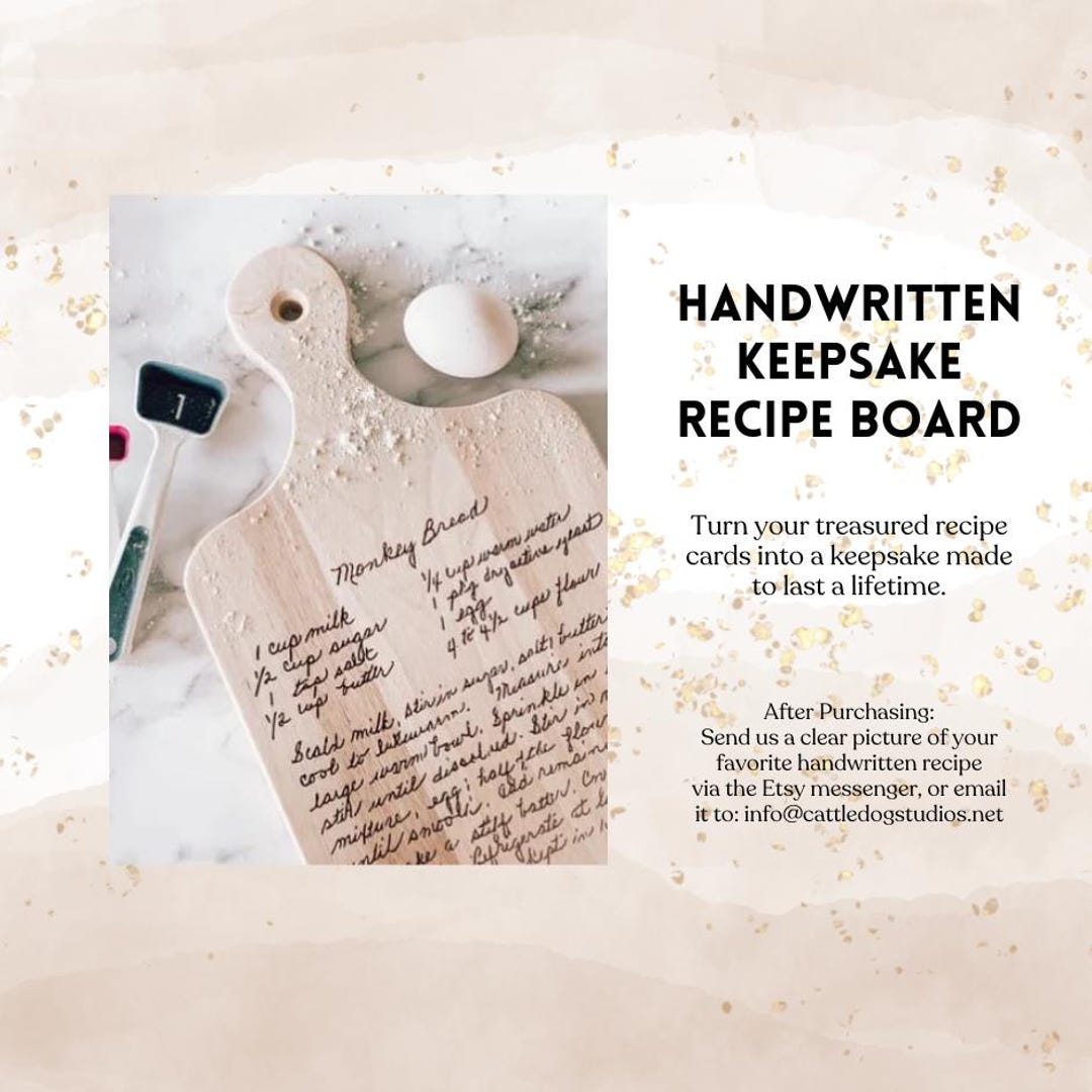 Handwritten Recipe Board With Your Family Recipe | Engraved Recipe ...