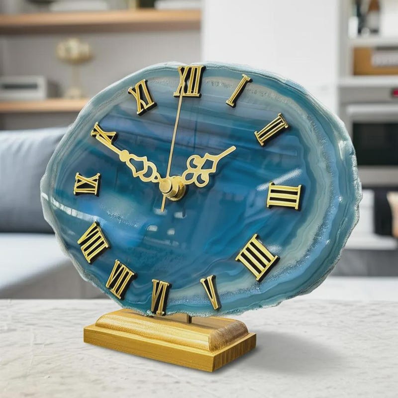 Blue Table Top Clock - Etsy UK