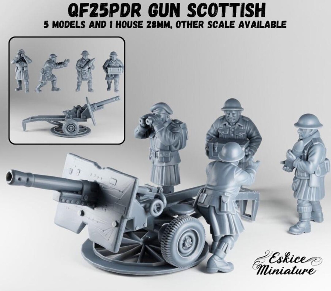 28mm WW2 Scottish 25 PDR - Etsy