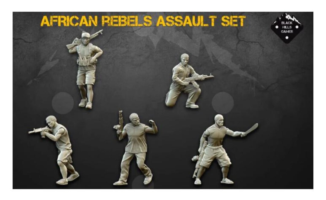 28mm Modern African Rebels Assault Set|miniature | Wargaming | 28mm ...