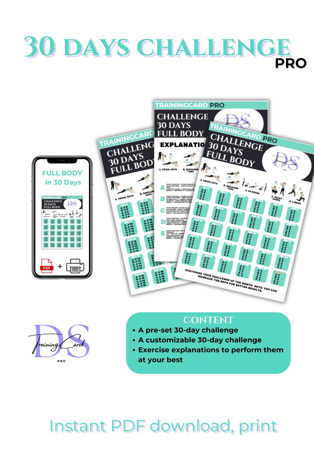 30-day Full-body Workout Challenge, Tones and Keeps You in Shape. PDF ...