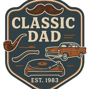 Classic Dad PNG, Retro Dad PNG, Dad Gifts, Father PNG, Fathers Day Gift ...