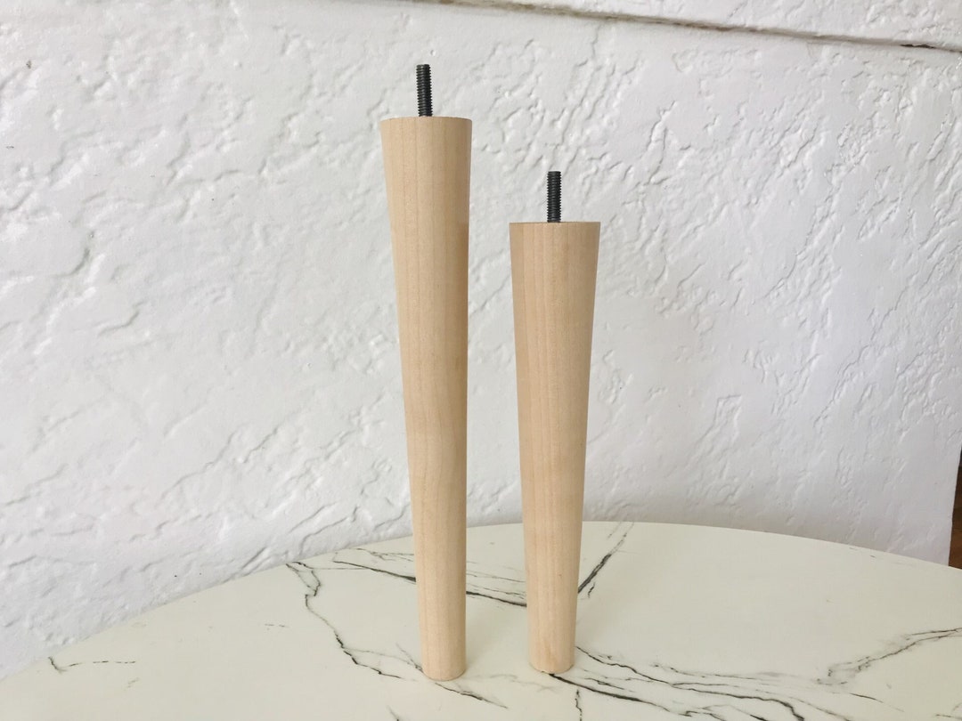 Set of 4 Mid Century Furniture Legs-8/10/12/14/16 Tall-solid Alder Wood ...